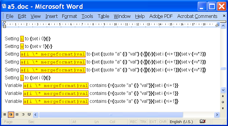 MS Word field formulas: creating arrays and computing dates using excel ...