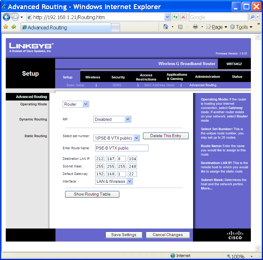 Transfer of public IP addresses of VTX to PSE-B office